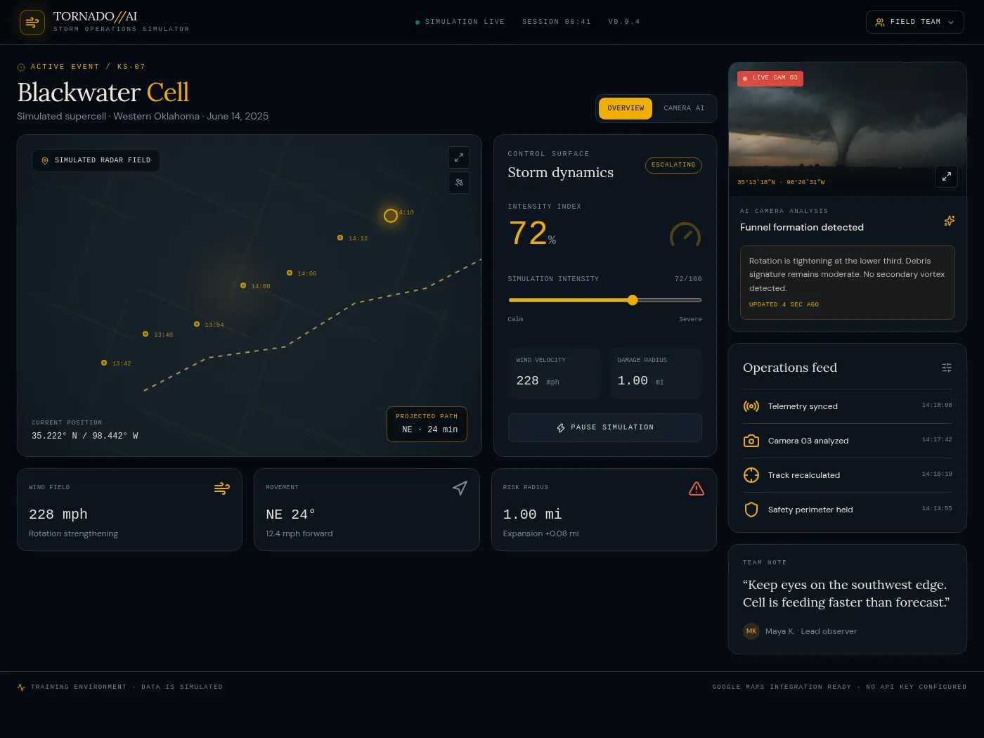Tornado AI Simulator