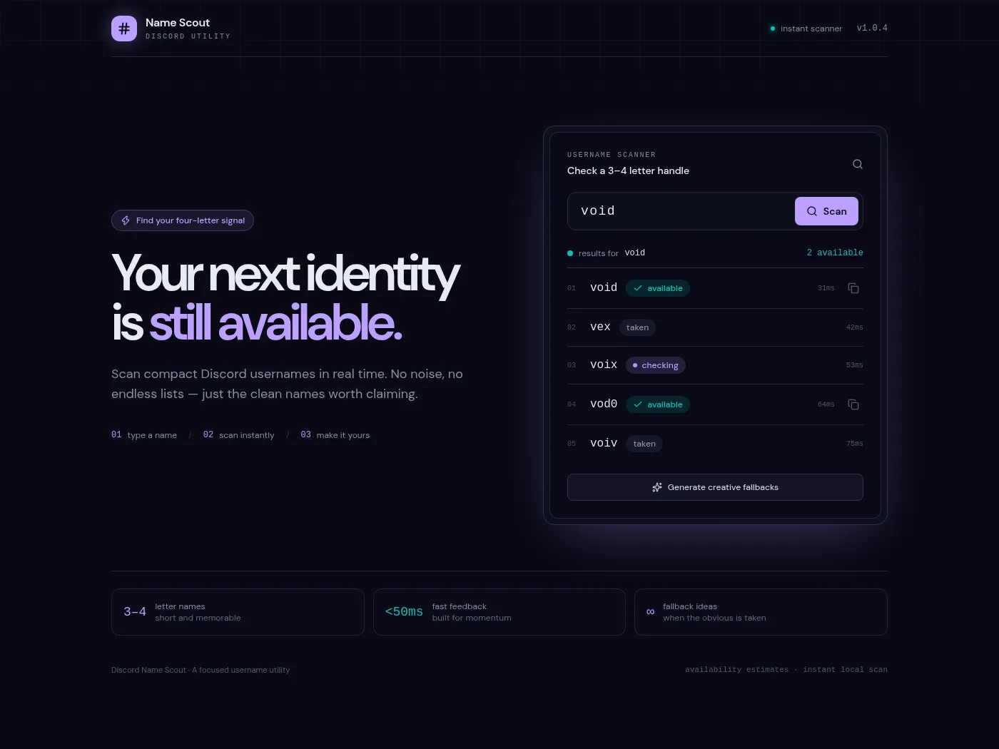 Discord Name Scout