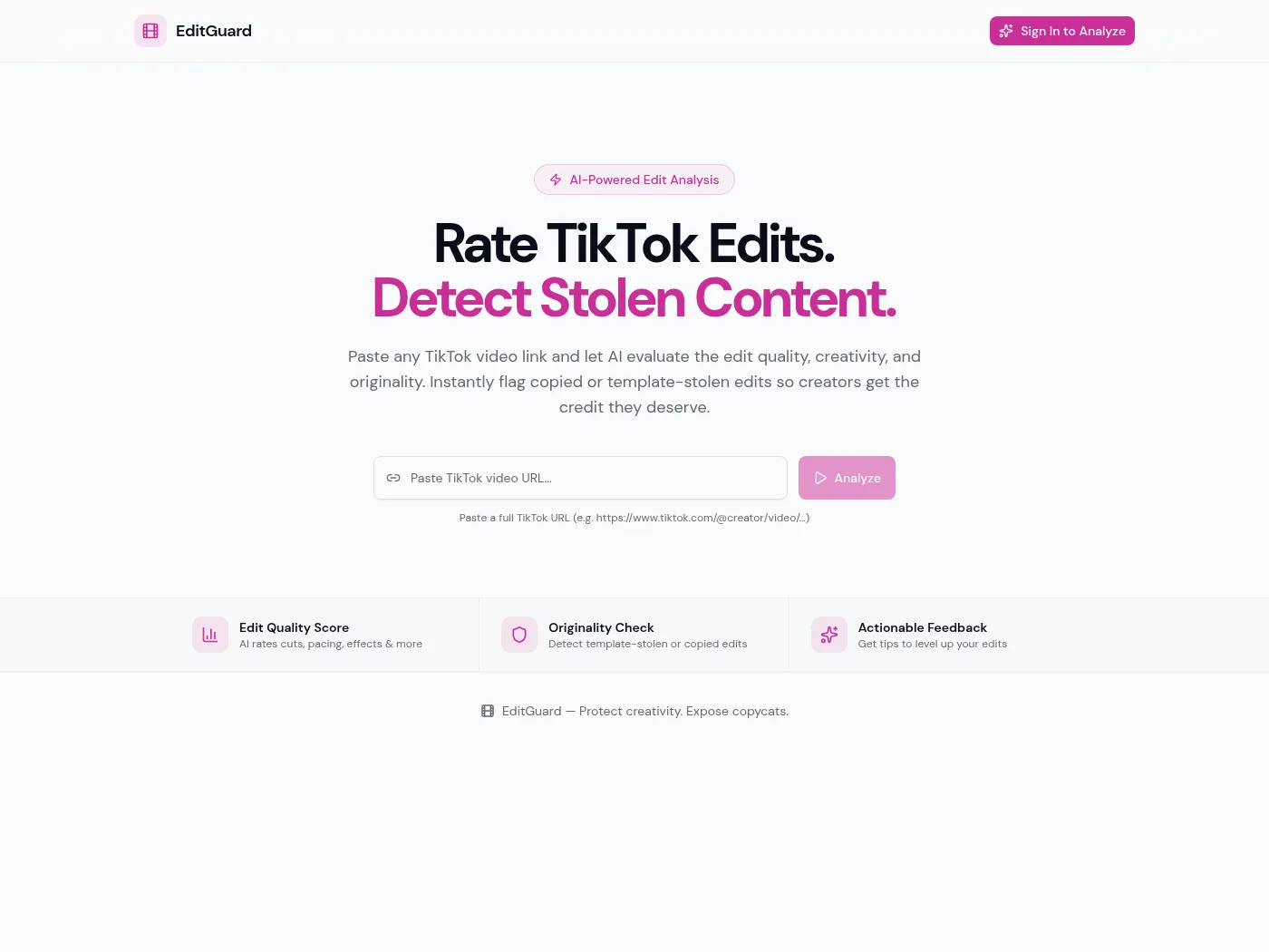 EditGuard TikTok Analyzer