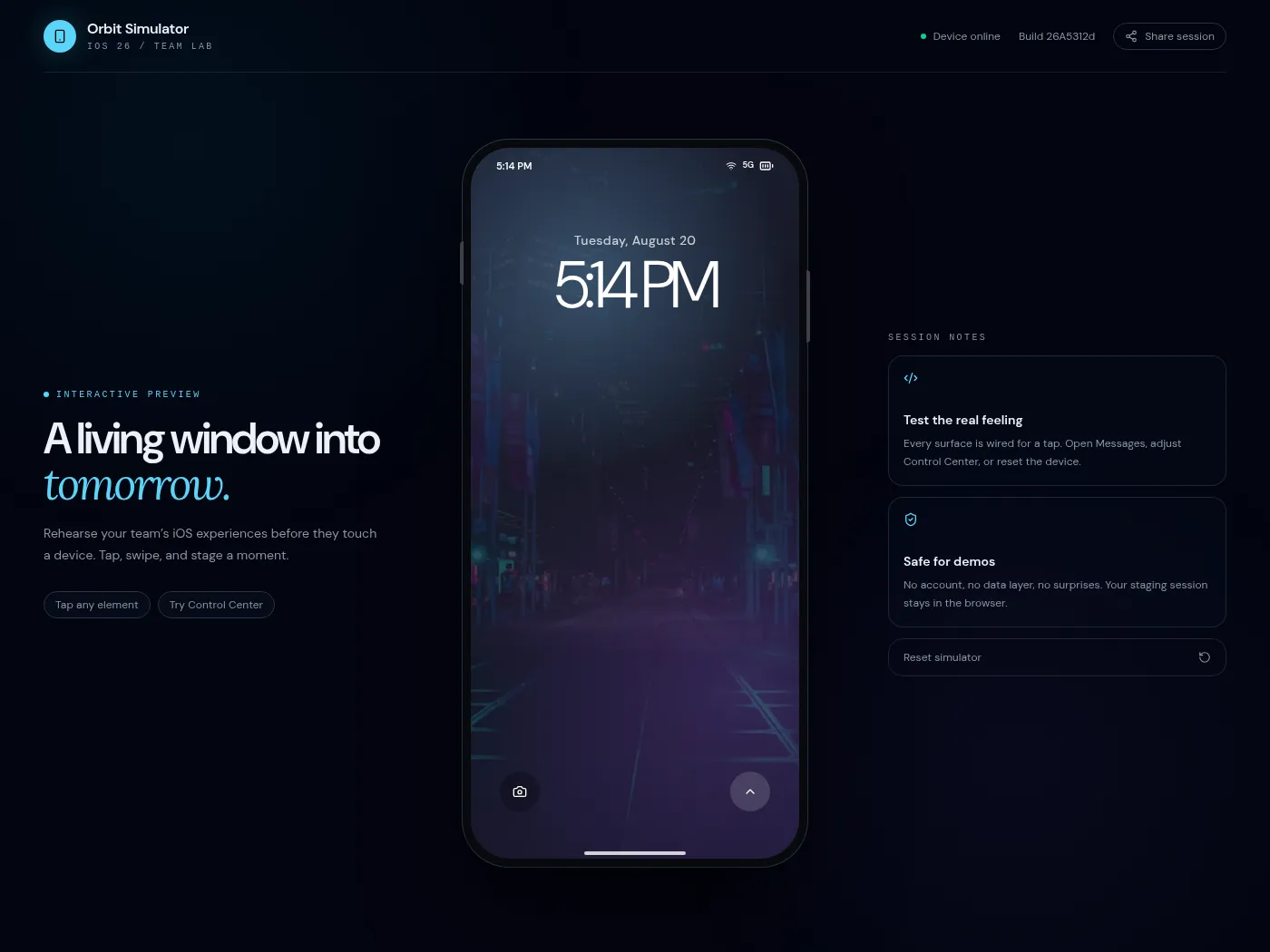 iOS 26 Simulator Web