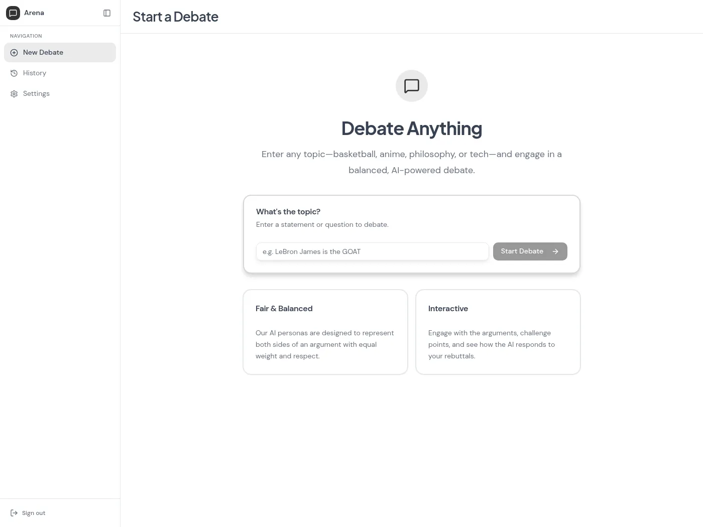 DebateBot Arena