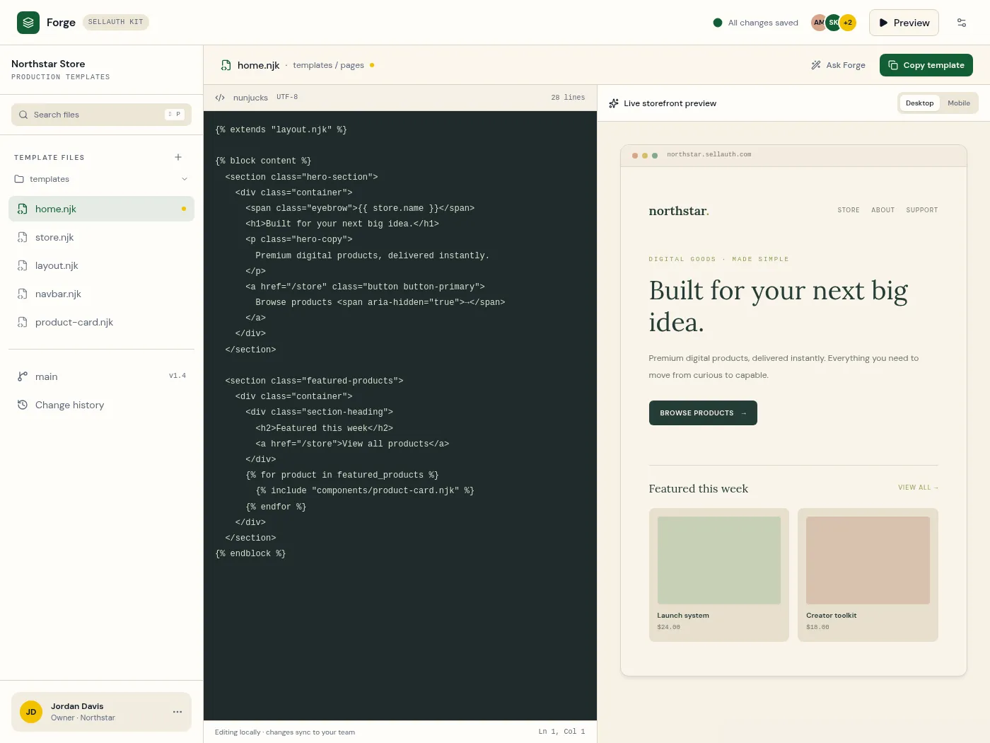 Sellauth Template Engine