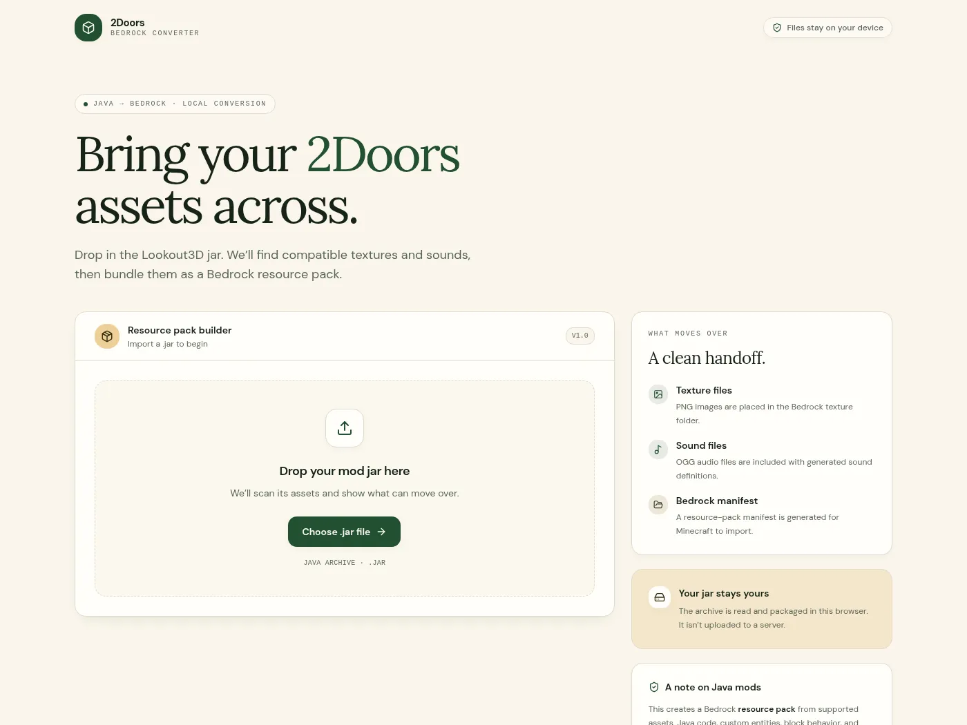 2doors Bedrock Converter
