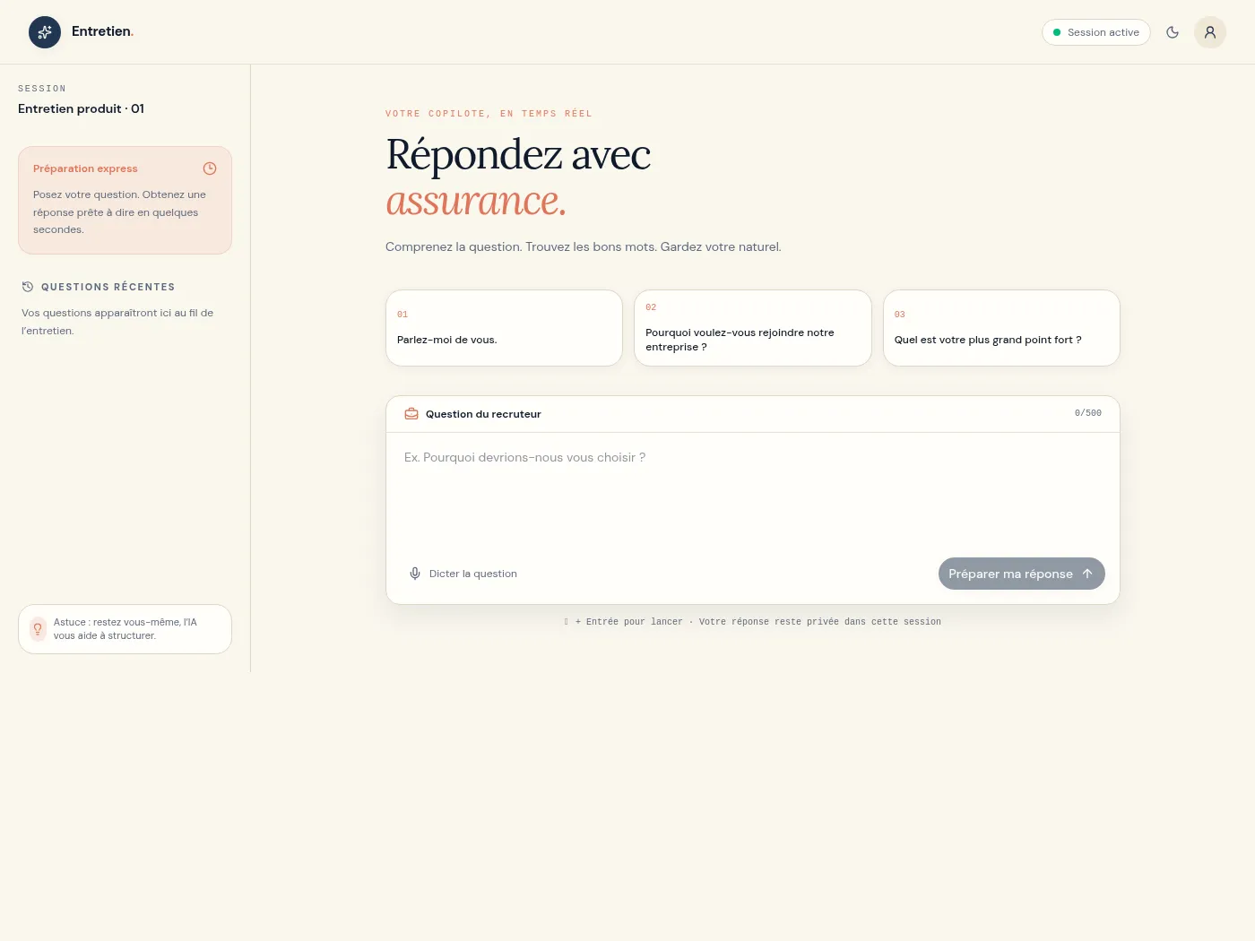 Entretien Assistant