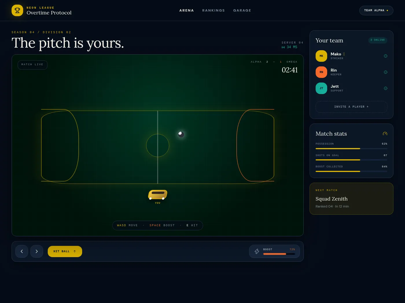 3D Car Soccer Arena