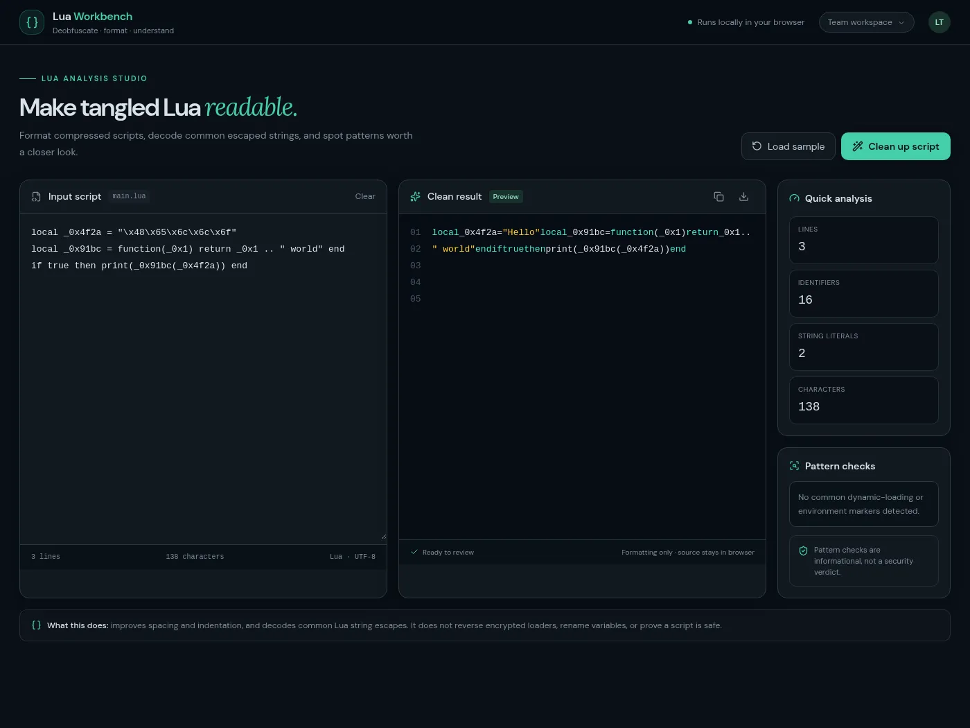 Lua Deobfuscator Pro
