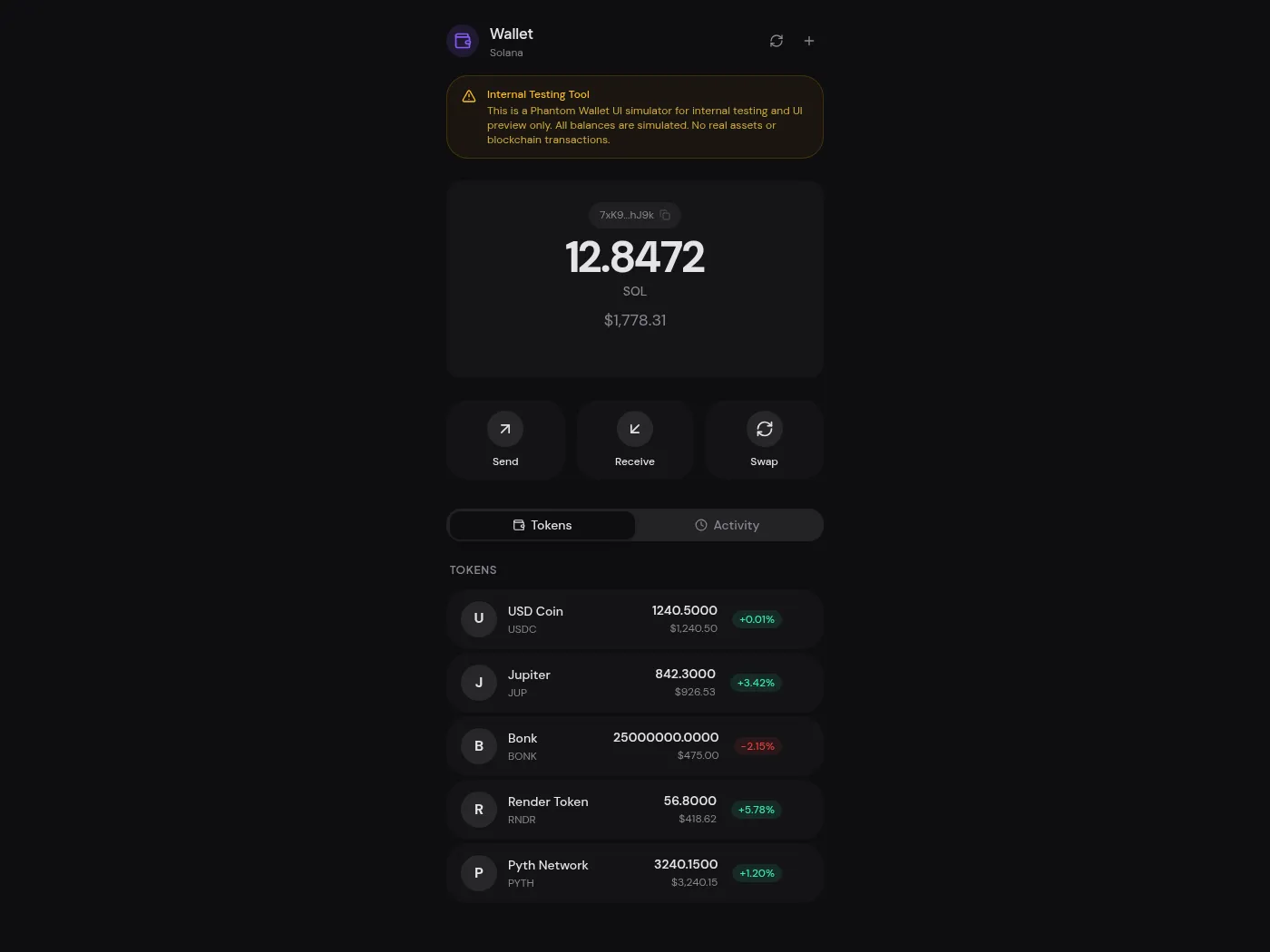 Phantom Wallet Simulator