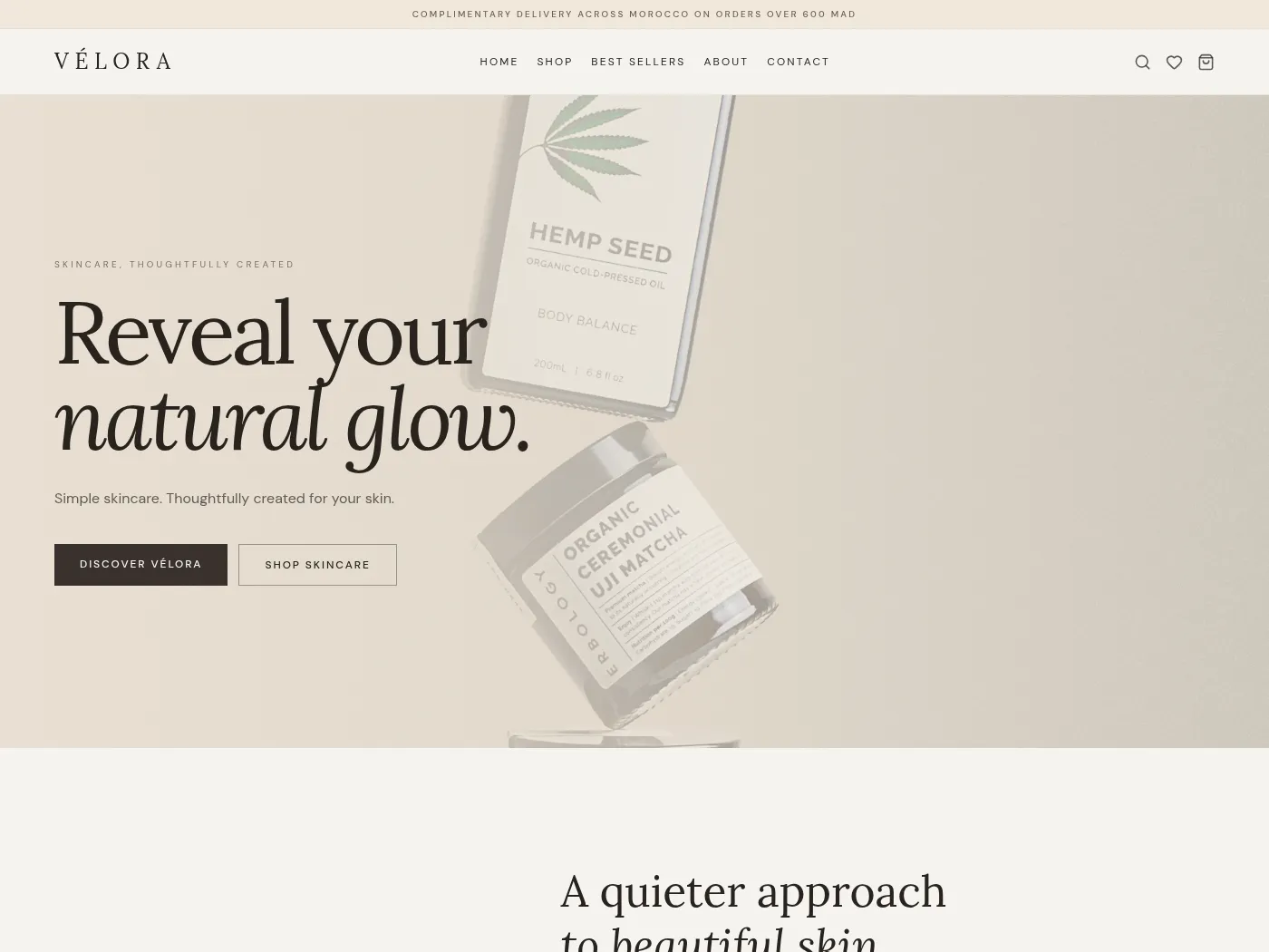 Vélora Skincare E-commerce