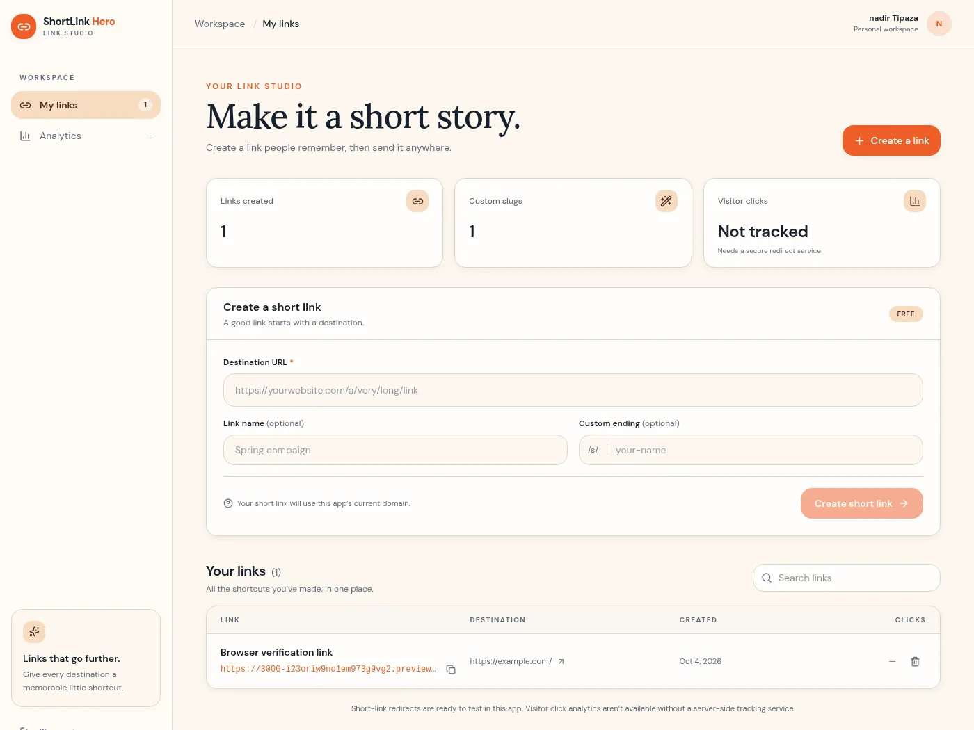 ShortLink Hero