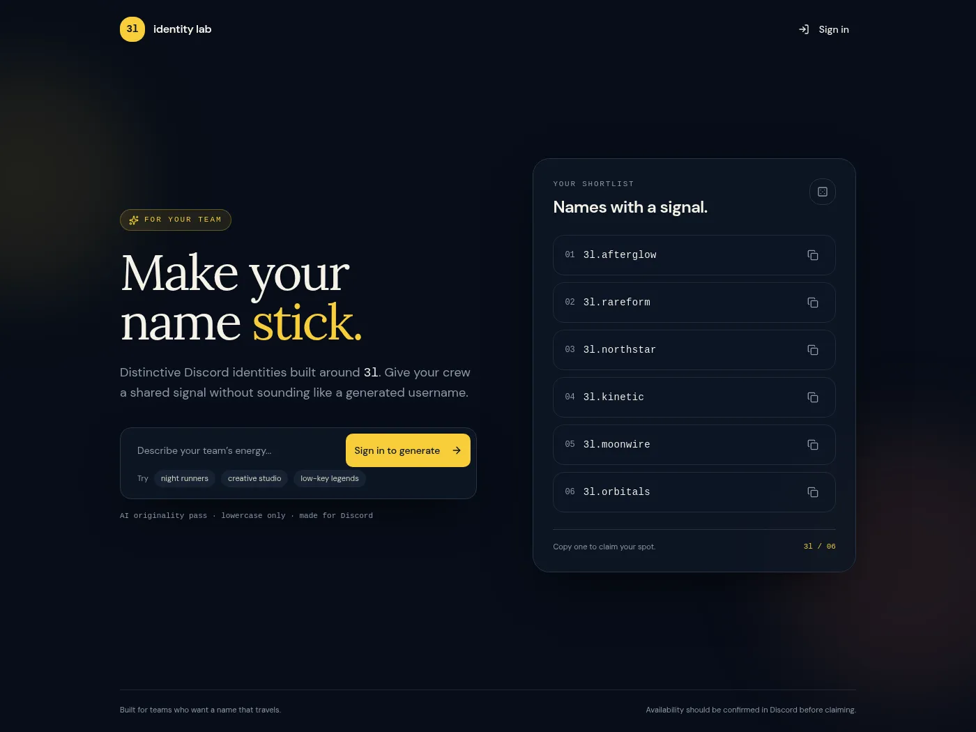 3l Discord Username Generator