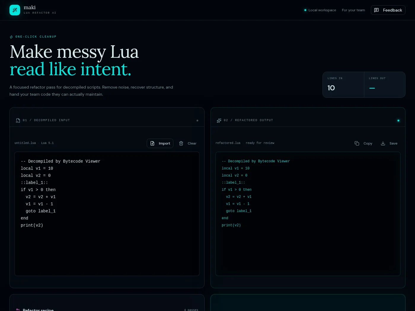 LuaScript Refactor AI