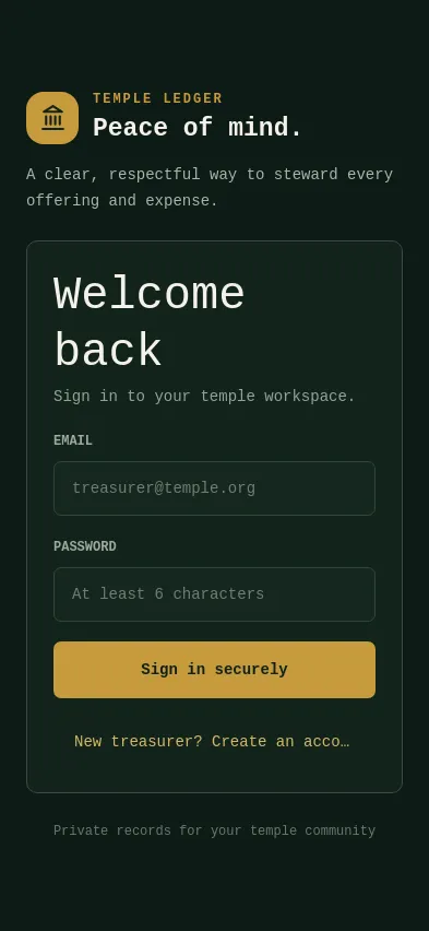 Temple Ledger App