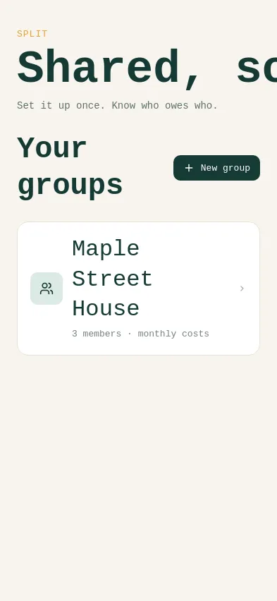 Split Recurring Expenses