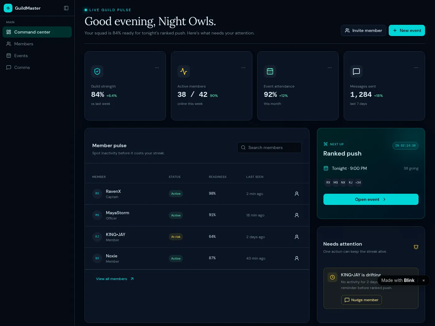 GuildMaster Dashboard