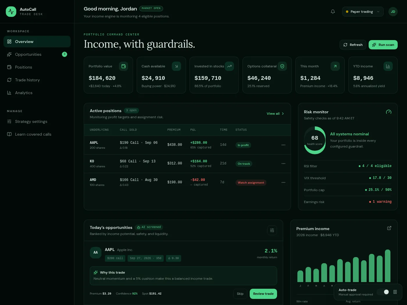 AutoCall Trade Desk
