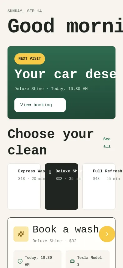 AutoWash Mobile App