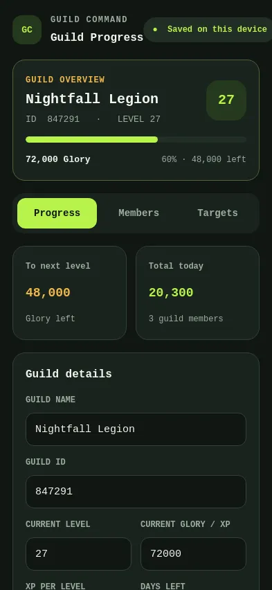 Guild Progress Tracker