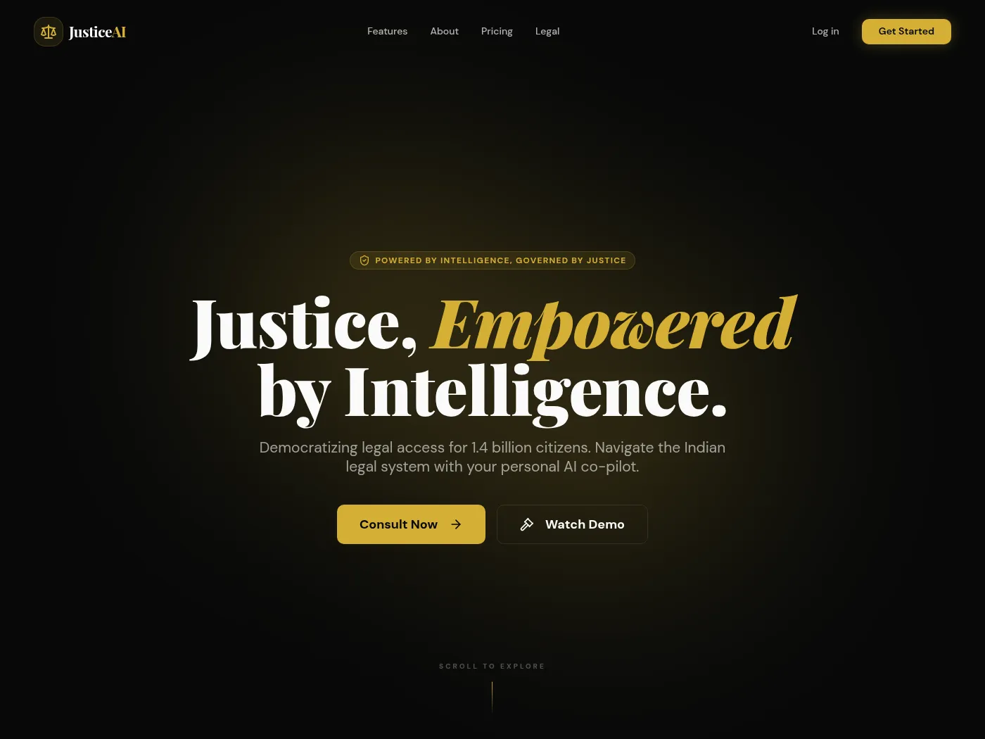 JusticeAI 3D Web Experience