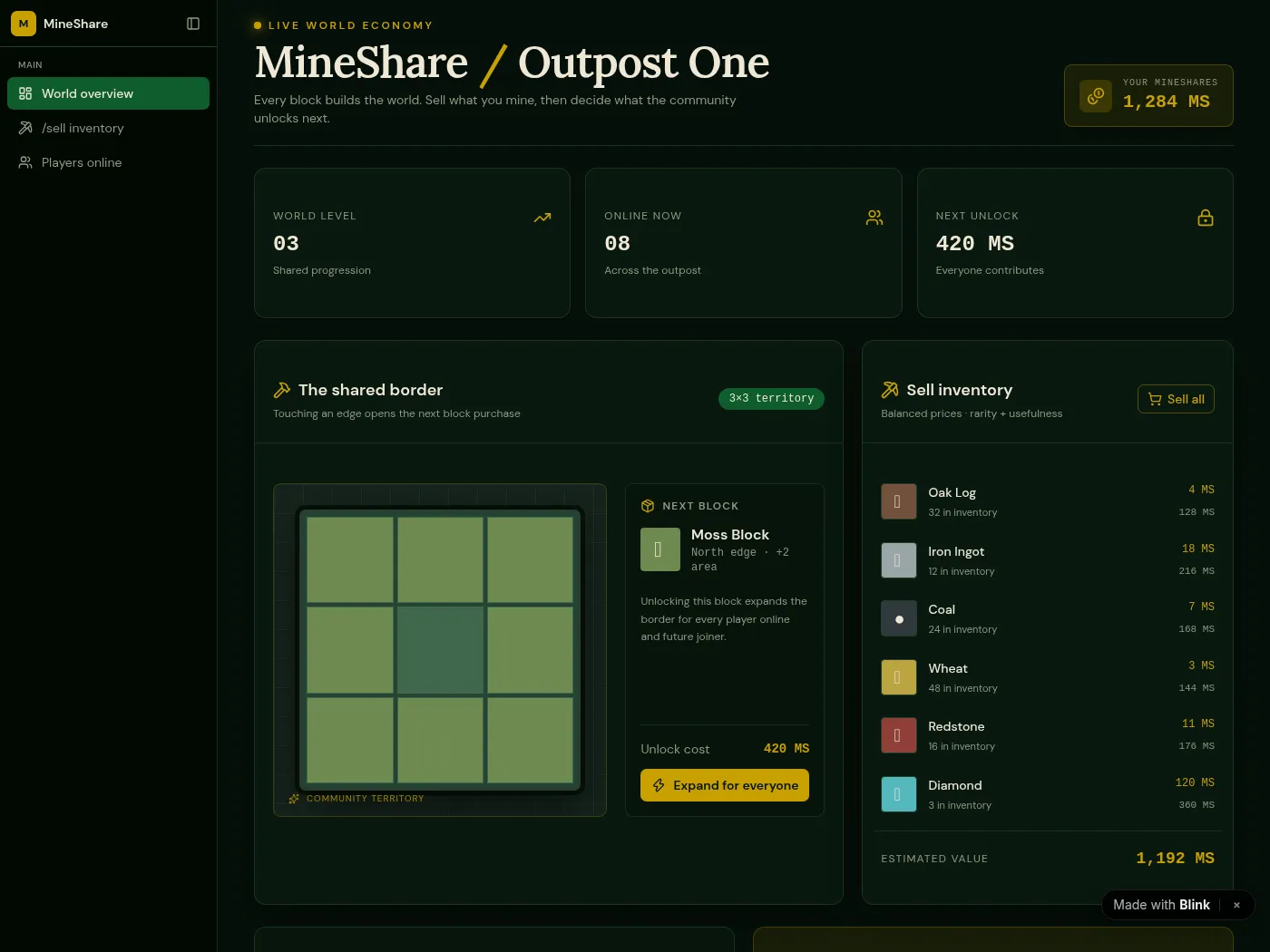 MineShare Economy Mod