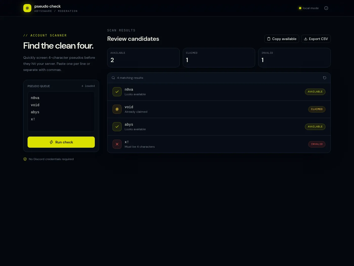 Discord Pseudo Checker