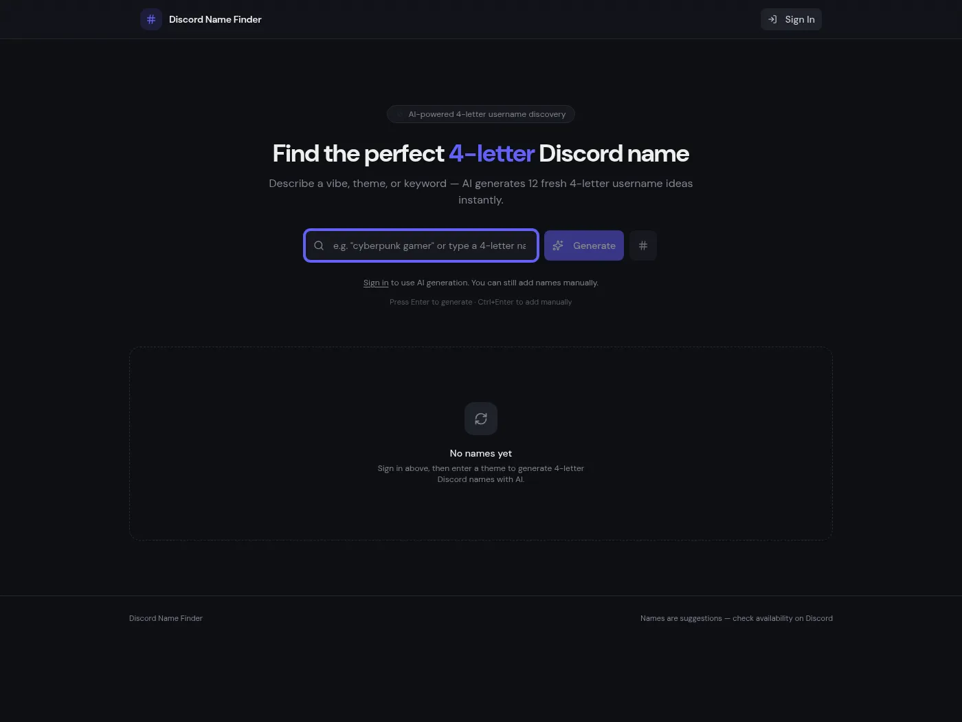 Discord Name Finder