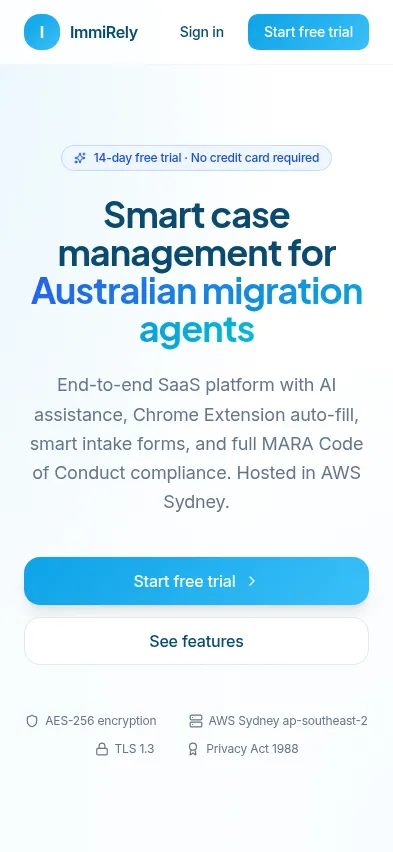 ImmiRely Case Manager SaaS