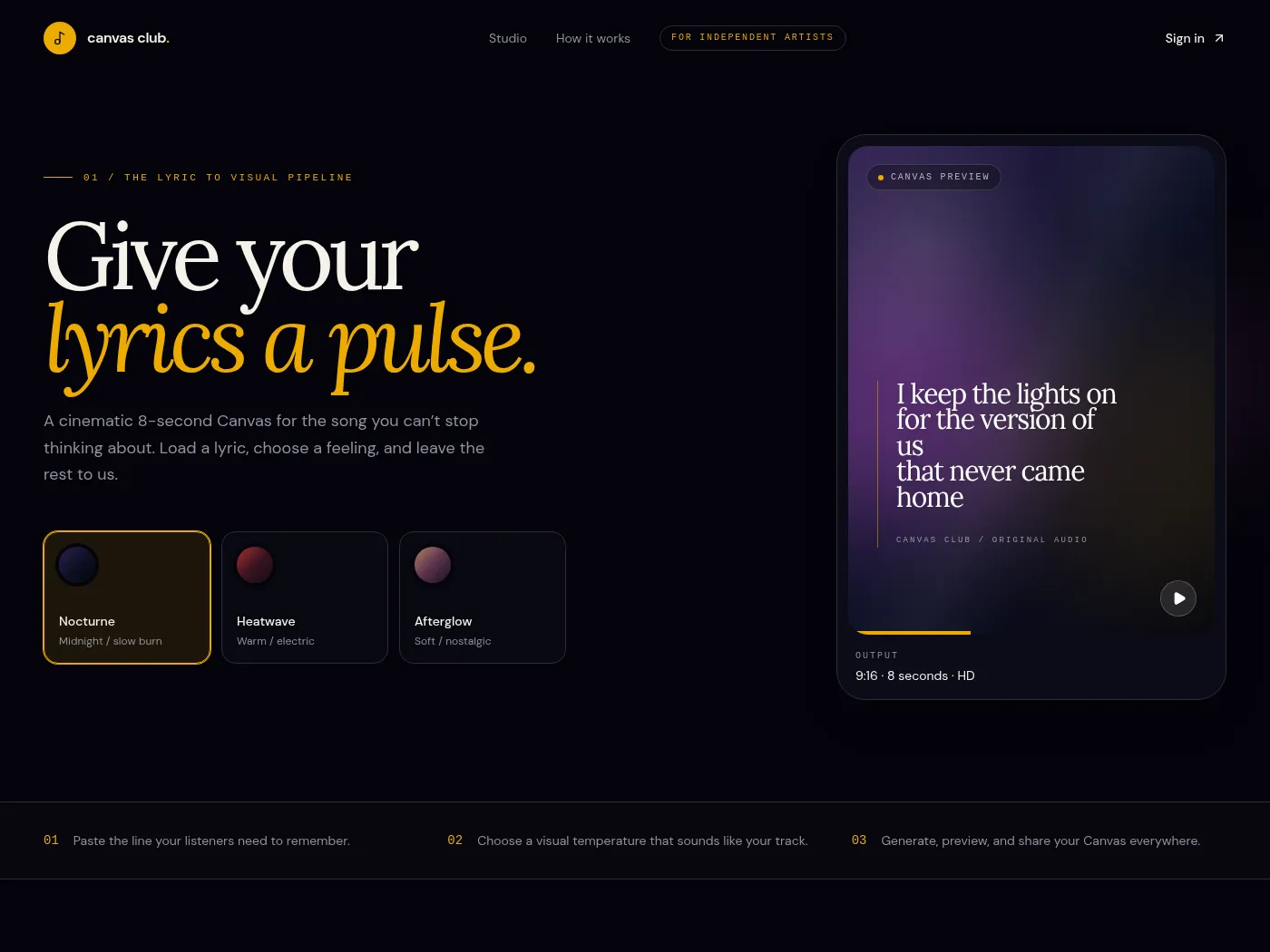 Lyric Canvas Creator
