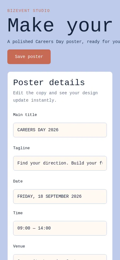 BizEvent Poster Maker