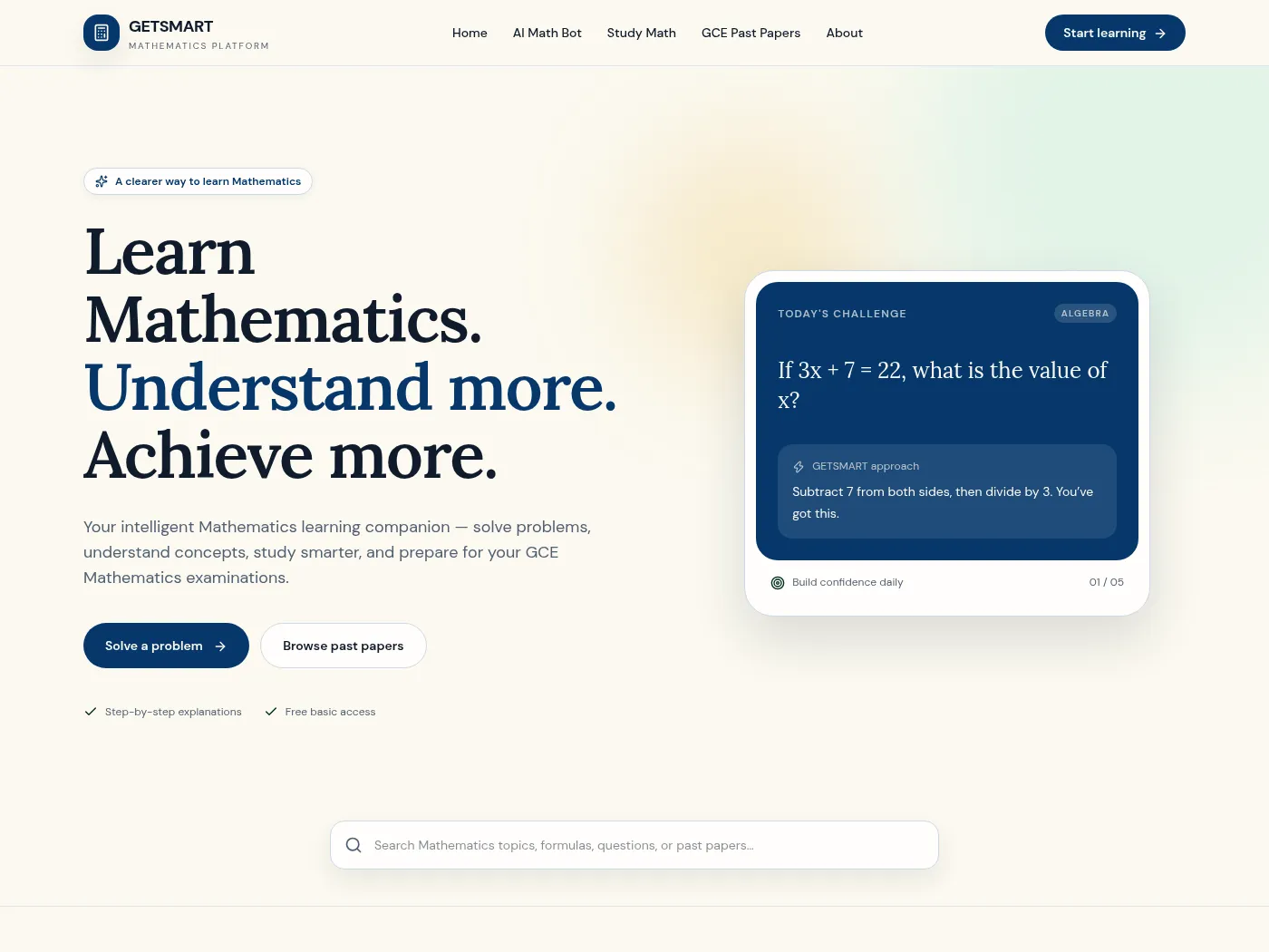 GETSMART Mathematics Platform