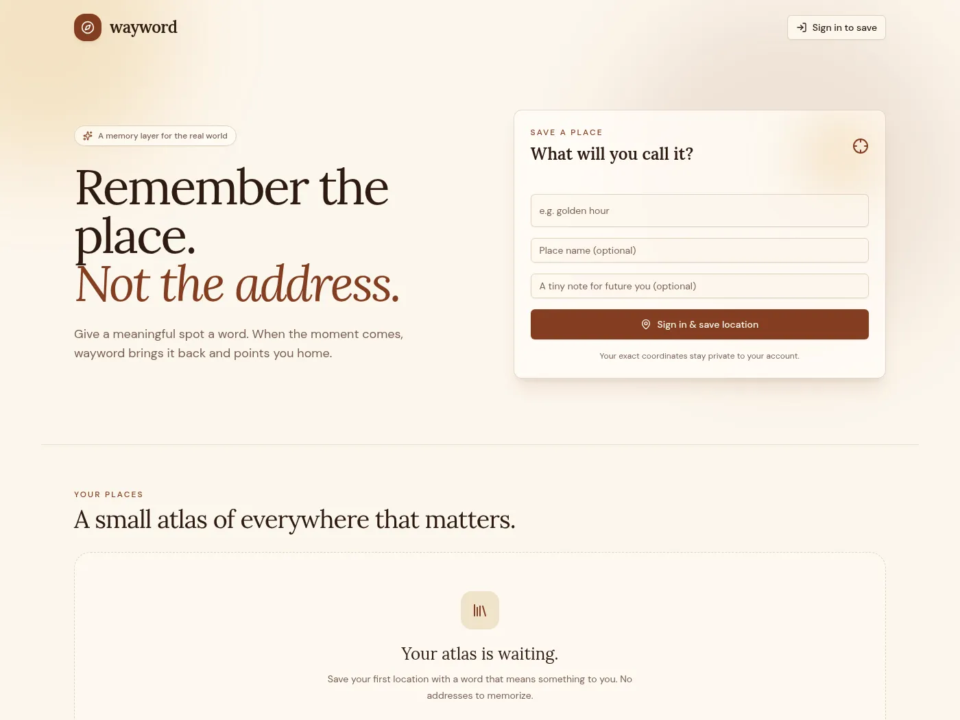 Prompted Location Saver