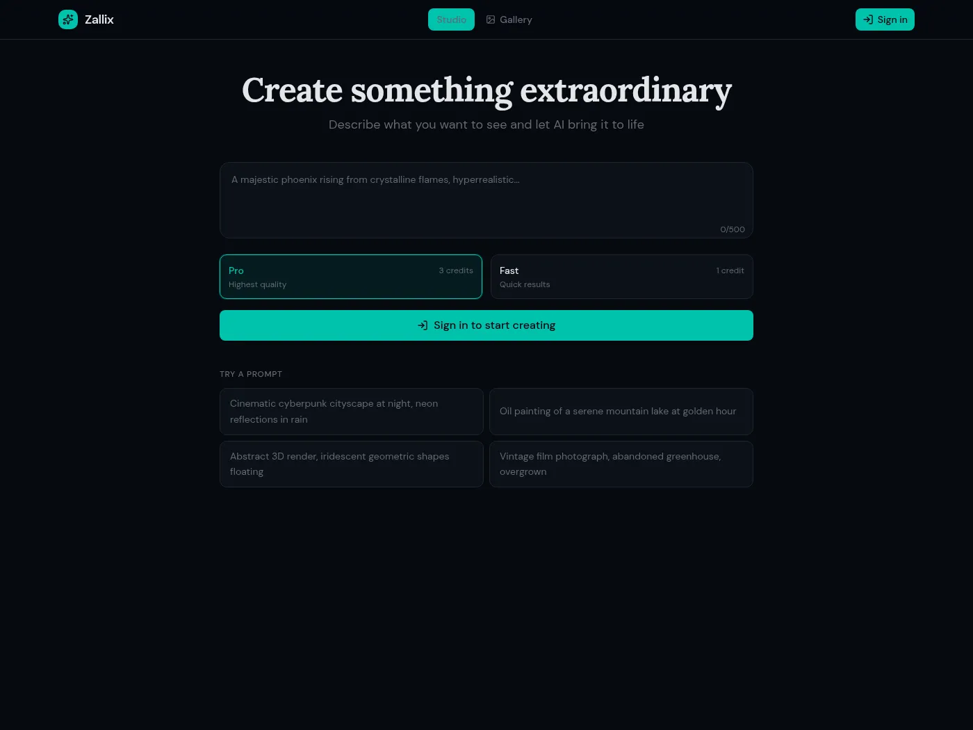 Zallix AI Studio