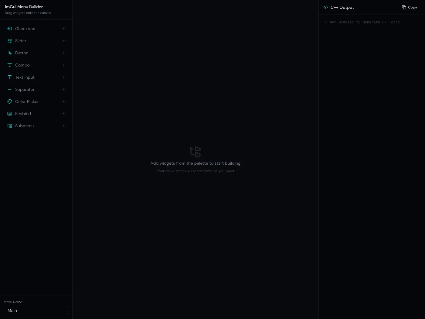 ImGui Menu Builder