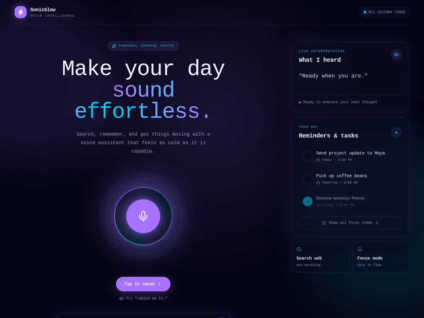 SonicGlow Assistant