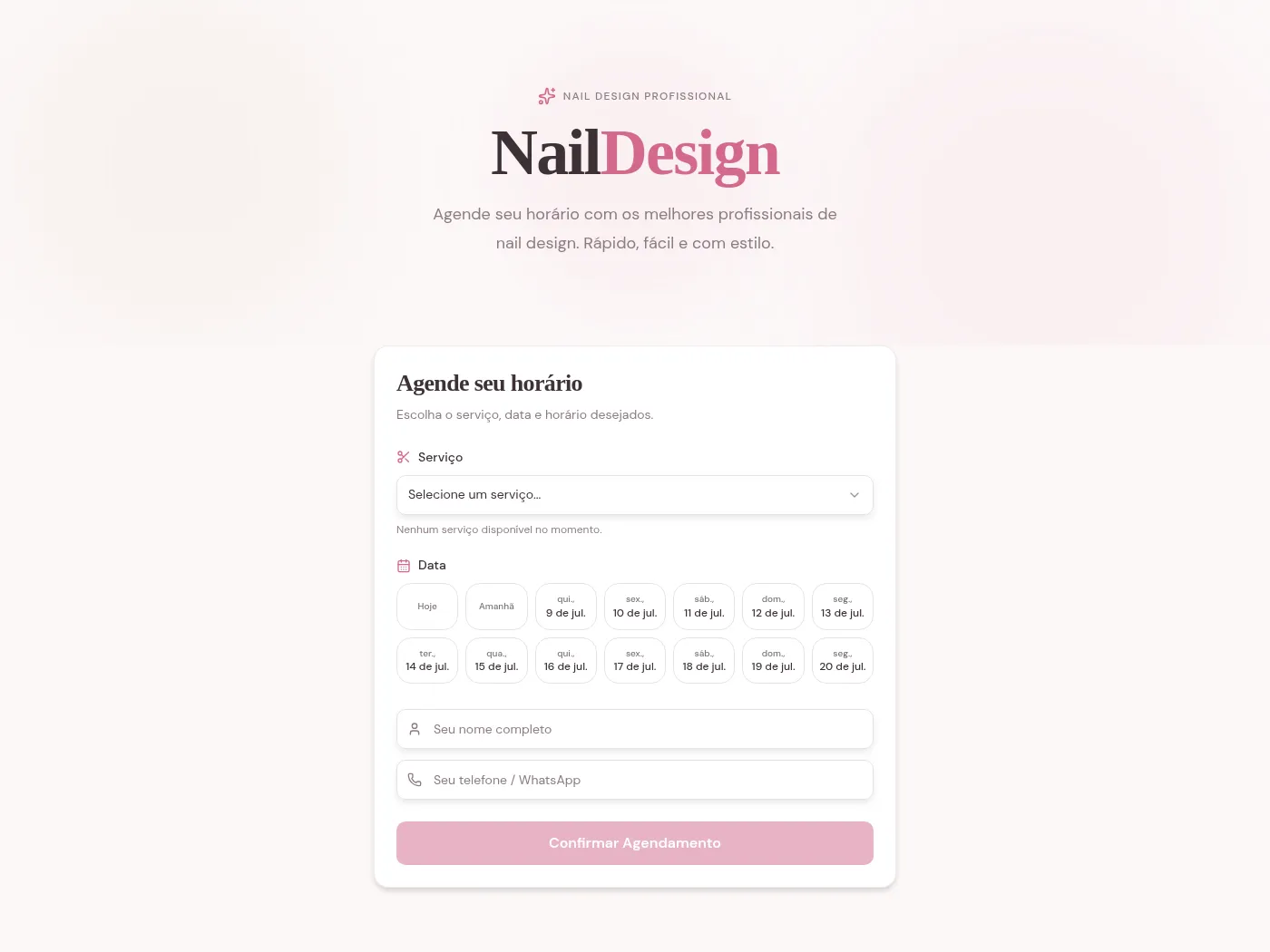 NailDesign Atendimento App