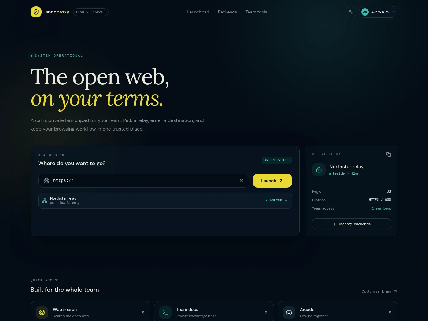 AnonProxy Portal