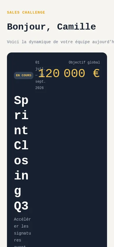 Sales Challenge Tracker