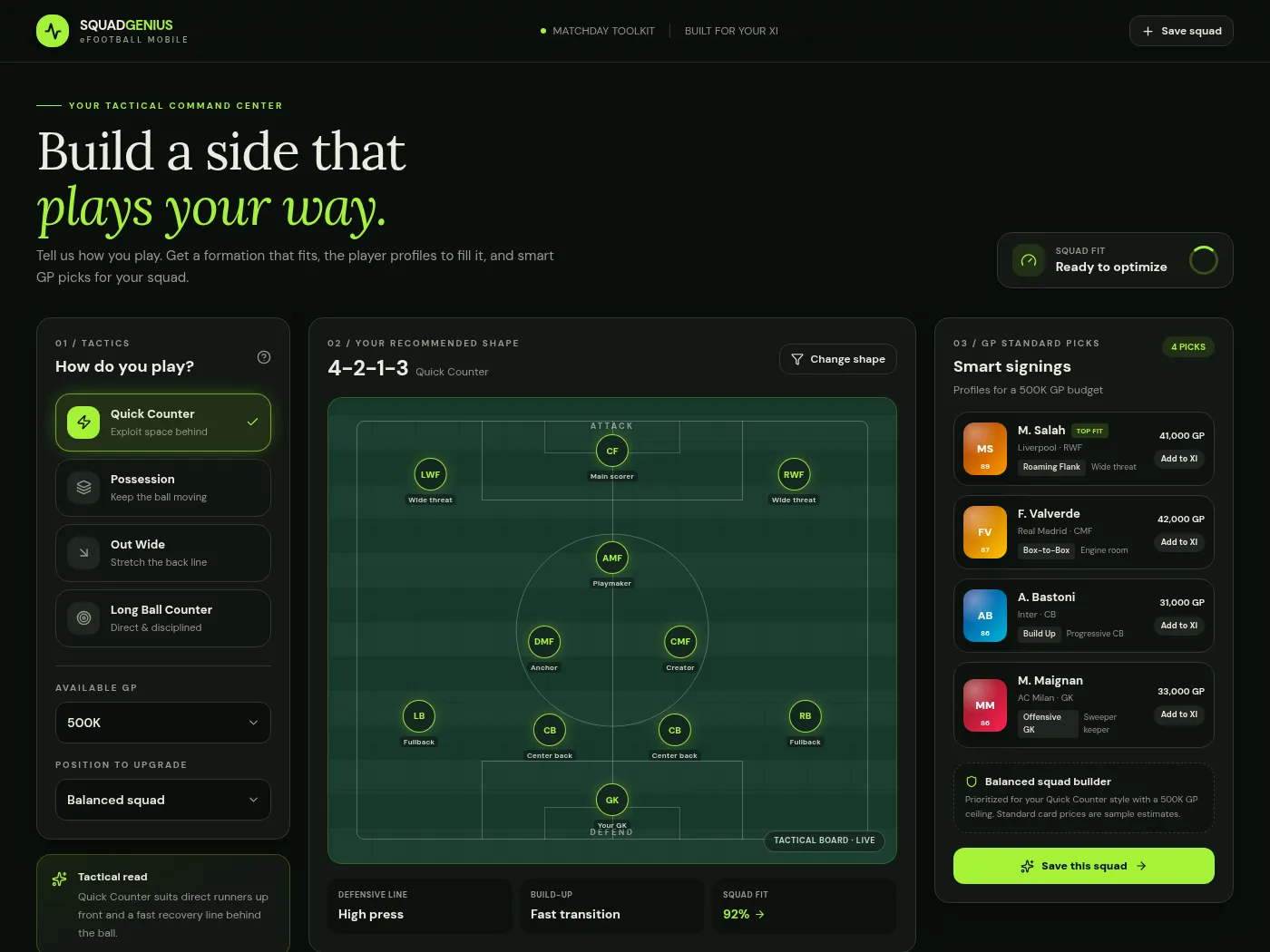 eFootball Squad Genius