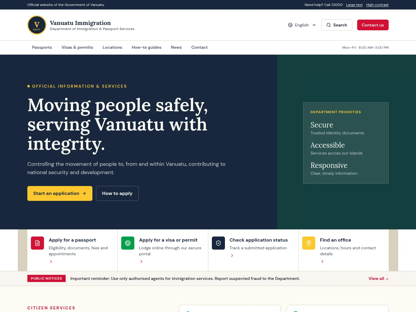Vanuatu Immigration Portal