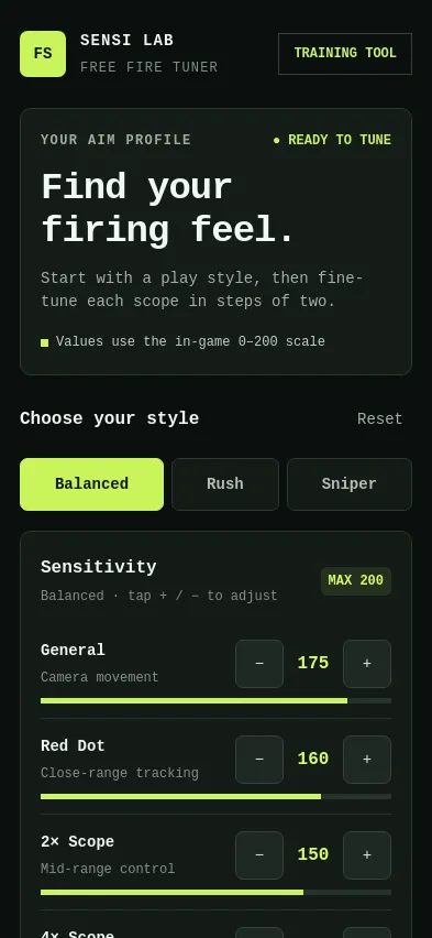 Free Fire Sensitivity Helper