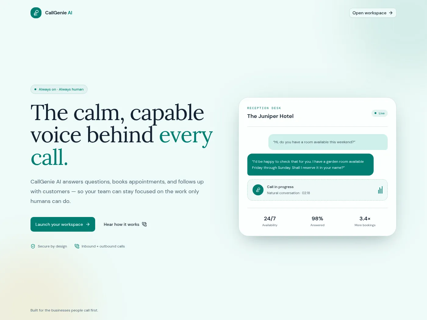 CallGenie AI Receptionist