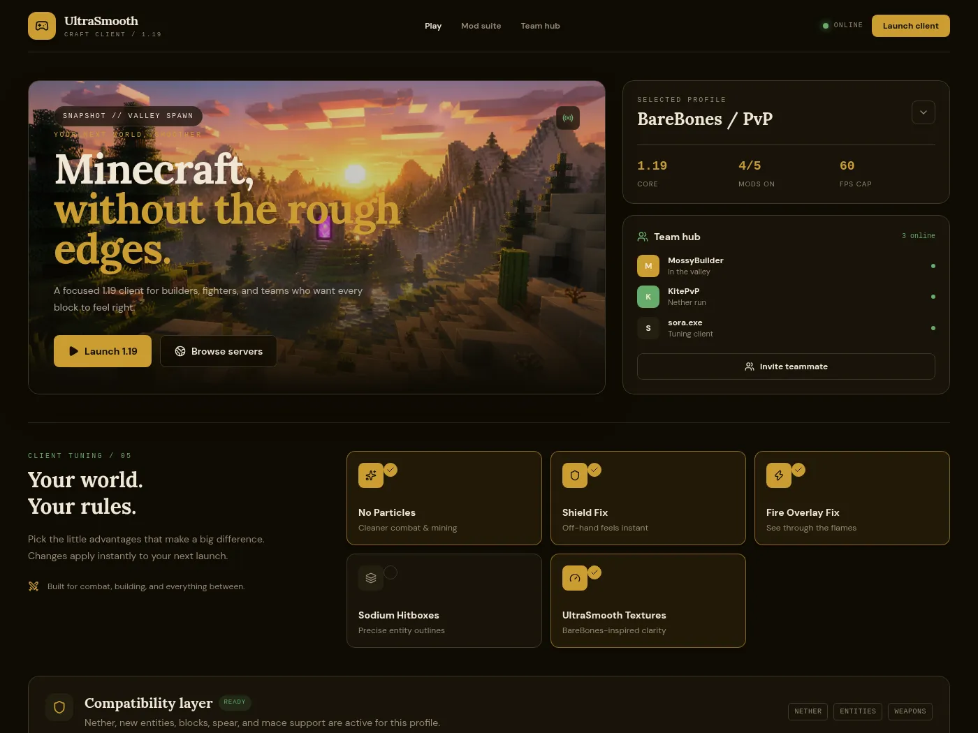 UltraSmooth Craft Client