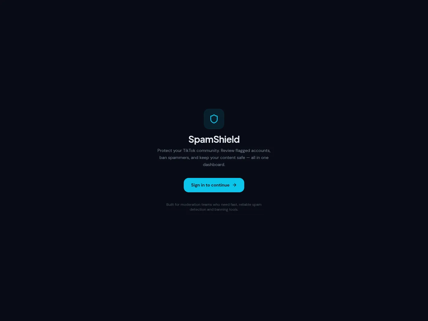 TikTok SpamShield Dashboard
