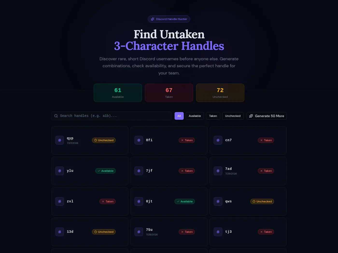 Discord Handle Hunter