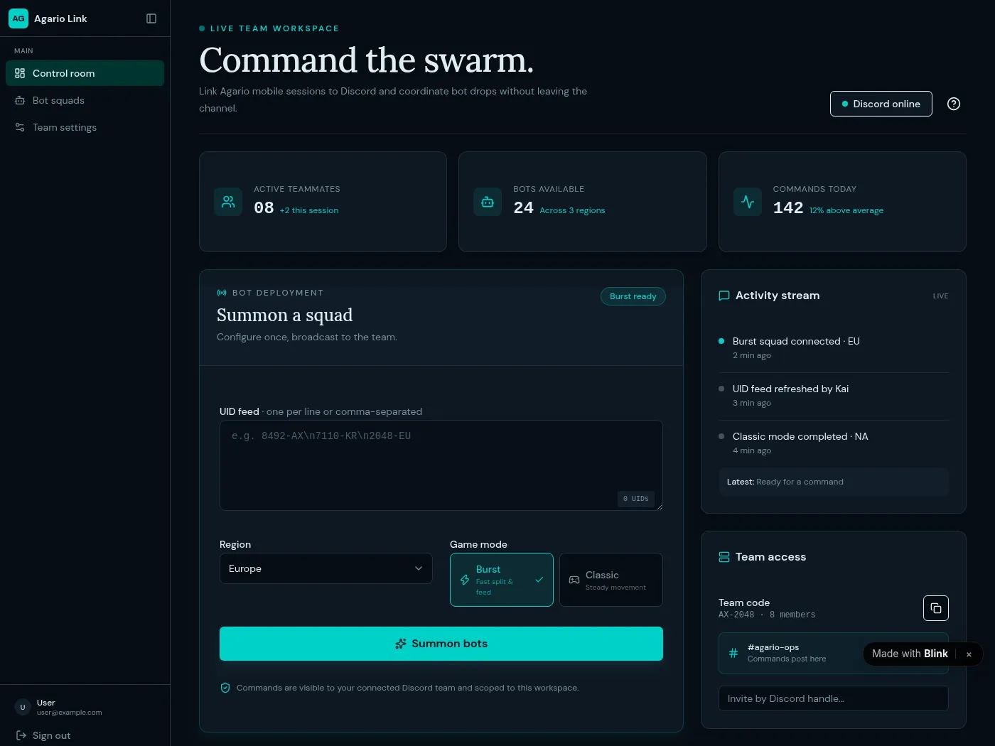 Agario Discord Companion