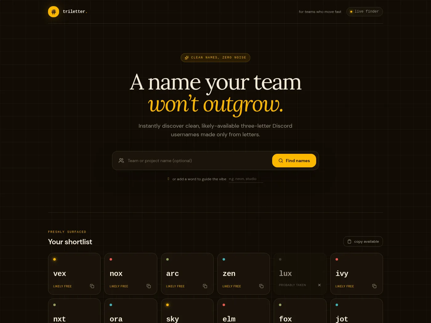 Discord 3-Letter Finder