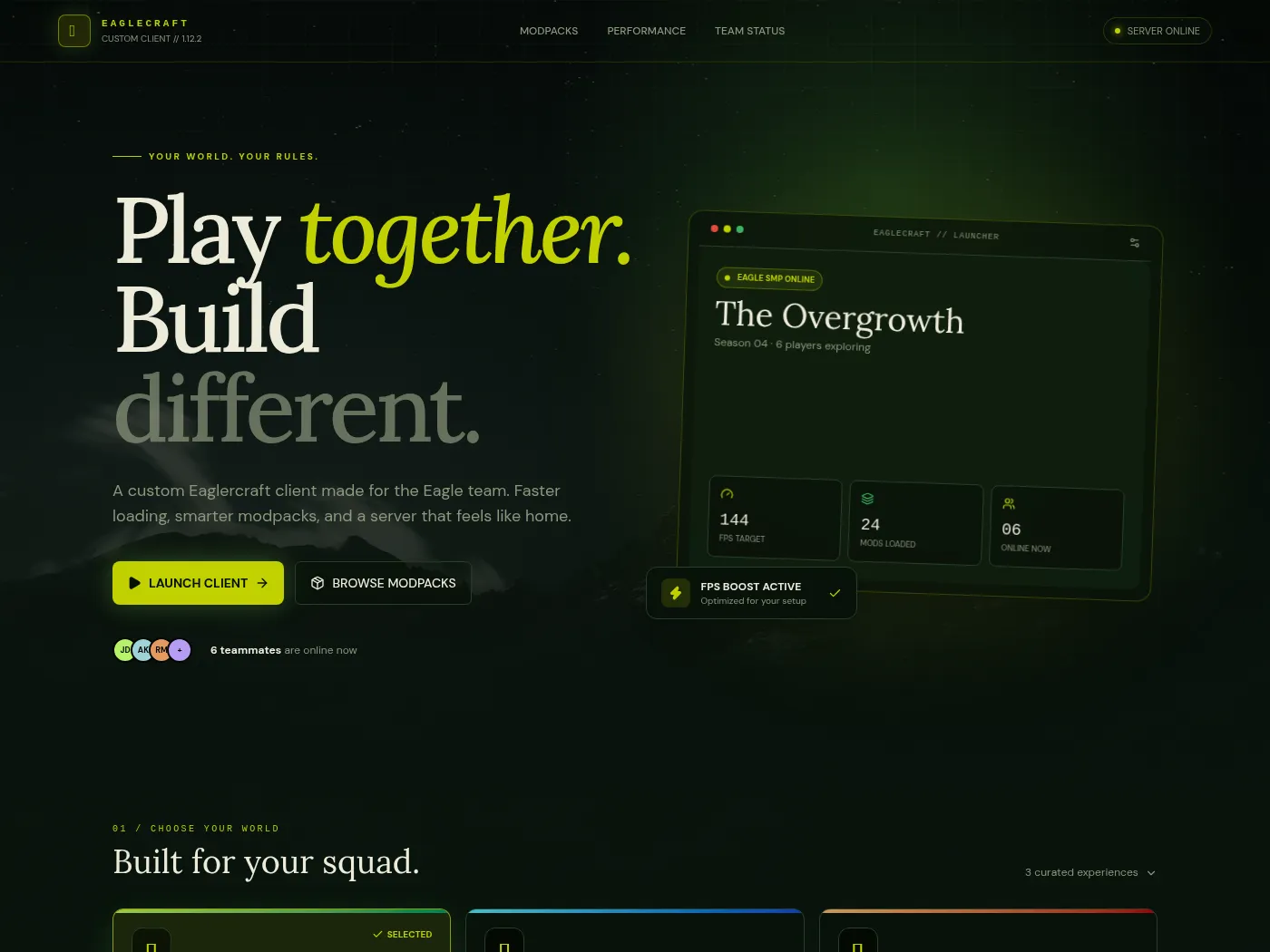 Eaglercraft Custom Web Client