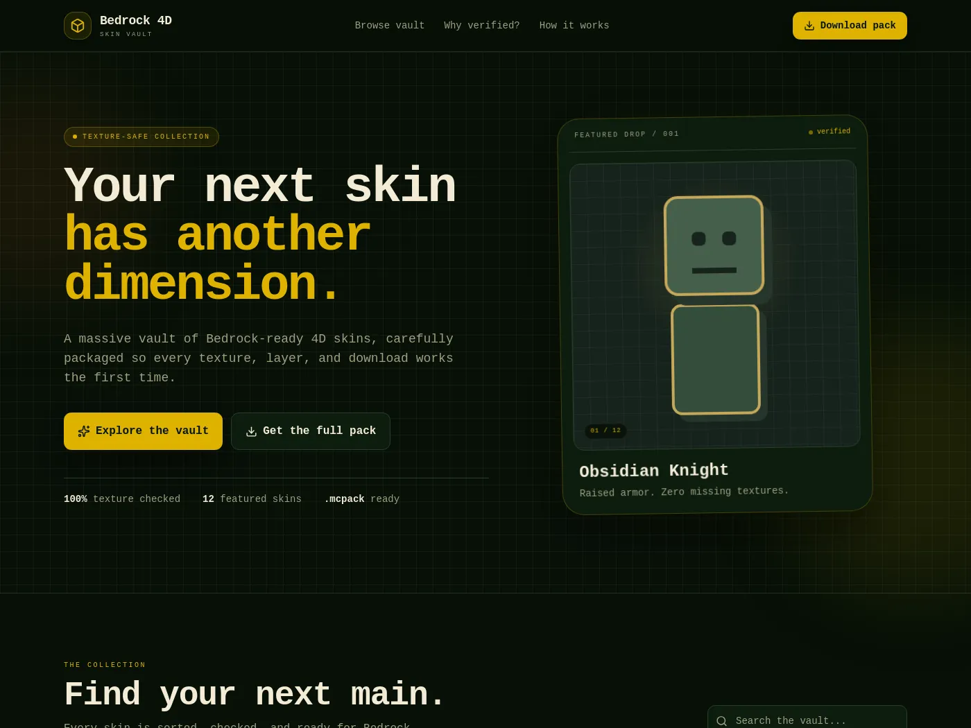 Bedrock 4D Skin Vault