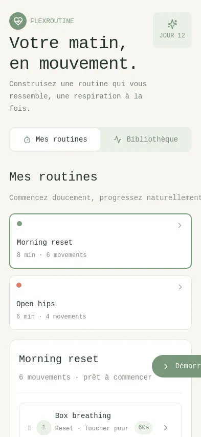 FlexRoutine Organizer