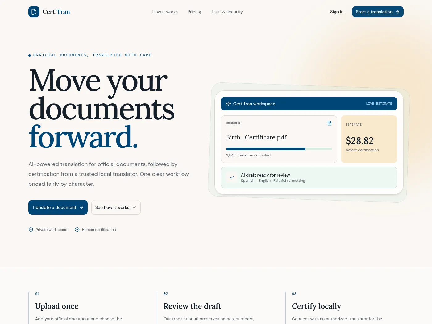 CertiTran AI Website