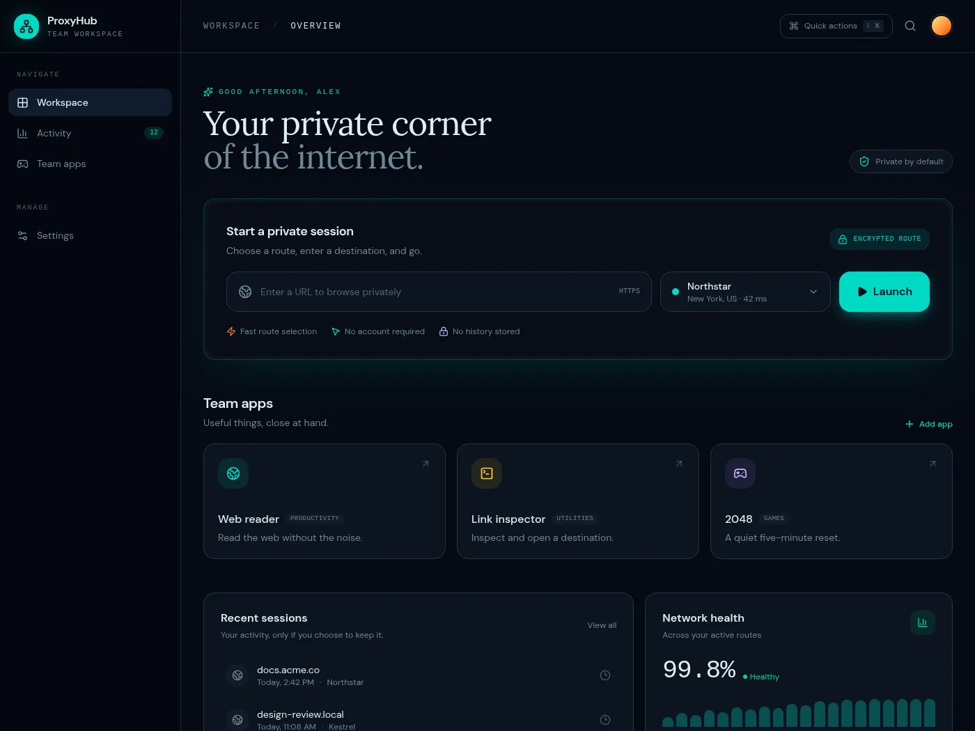 ProxyHub Web Portal